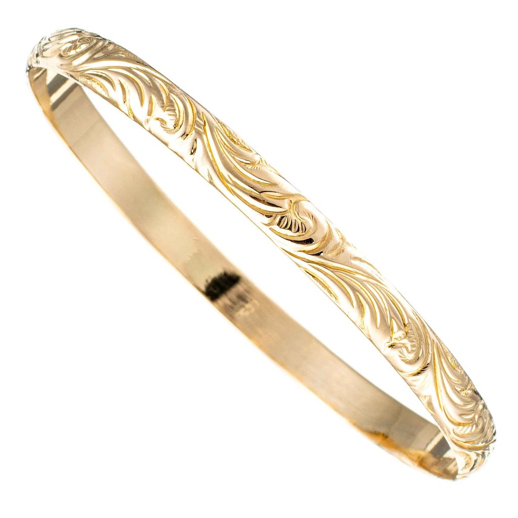 Siselert armring, gult gull - Berheim