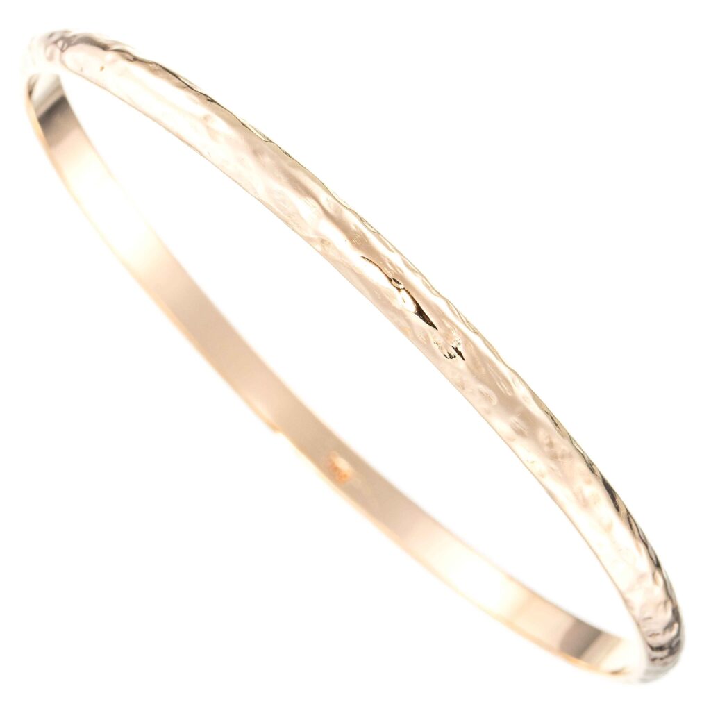Hamret armring, gult gull - Berheim